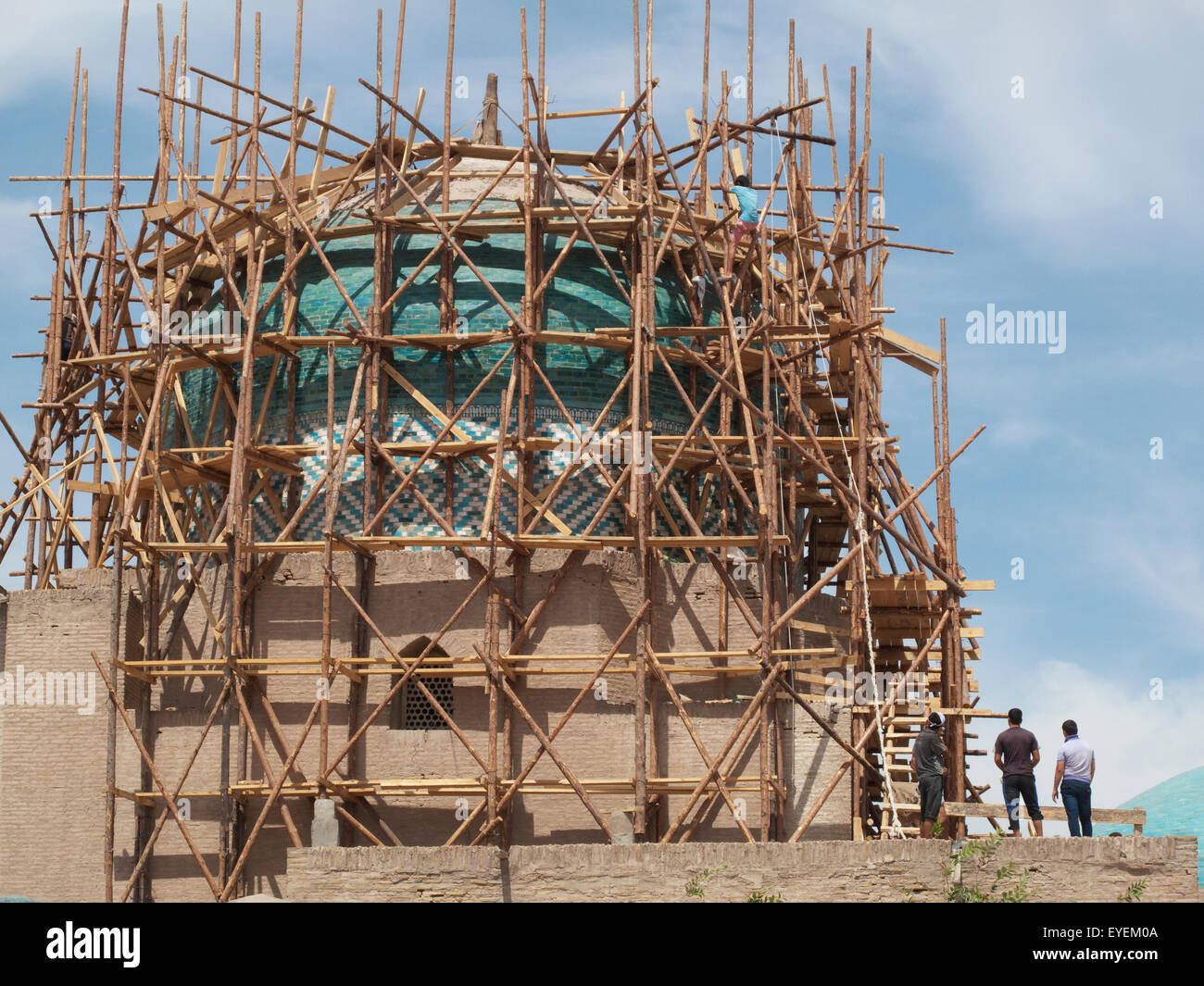 Scaffolding around dome of Pakhlavan Mahmoud Mausoleum, Ichan Kala Old ...