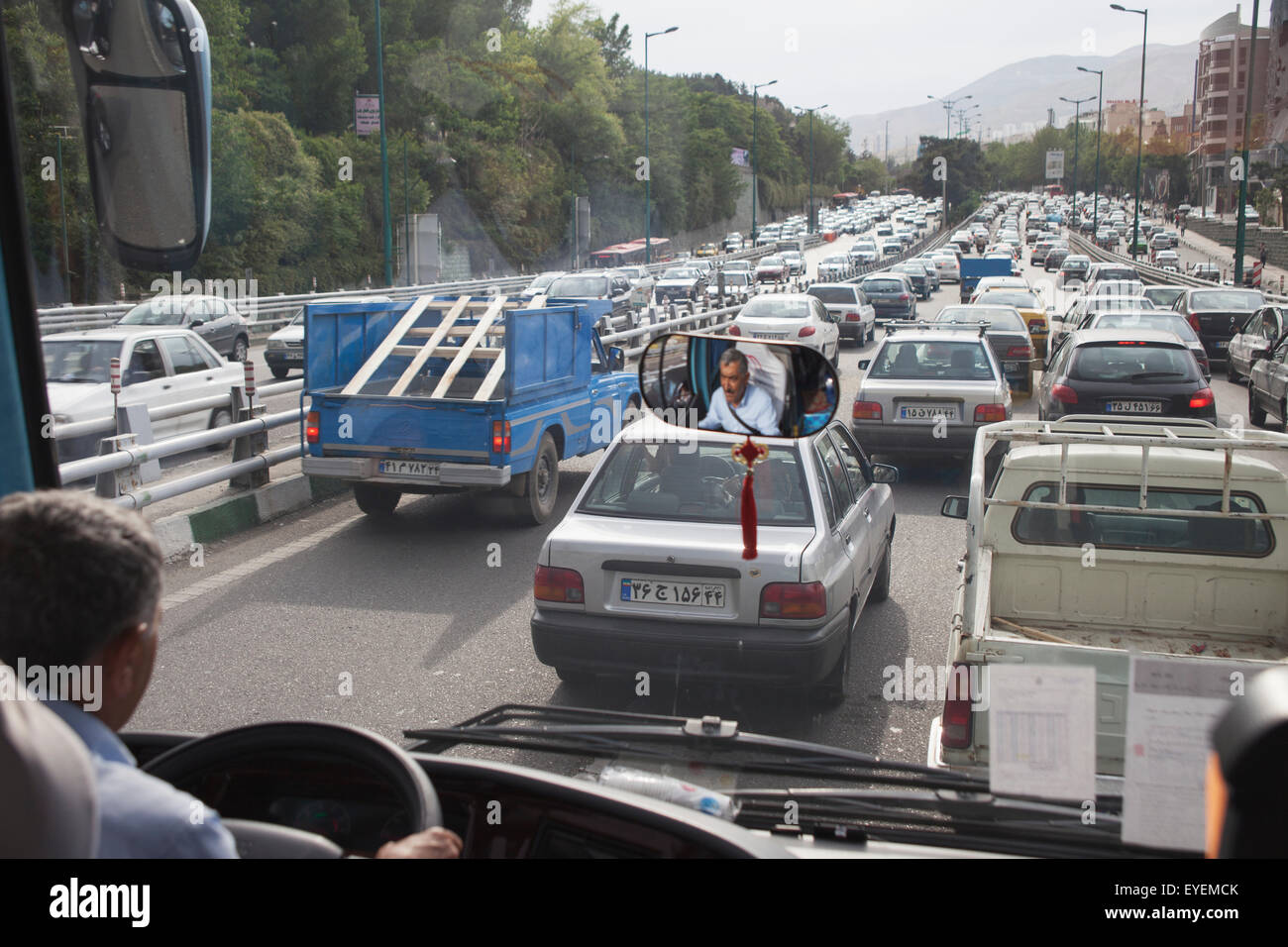 Traffic on Inner City expressway, Northern Tehran; Tehran, Iran Stock ...