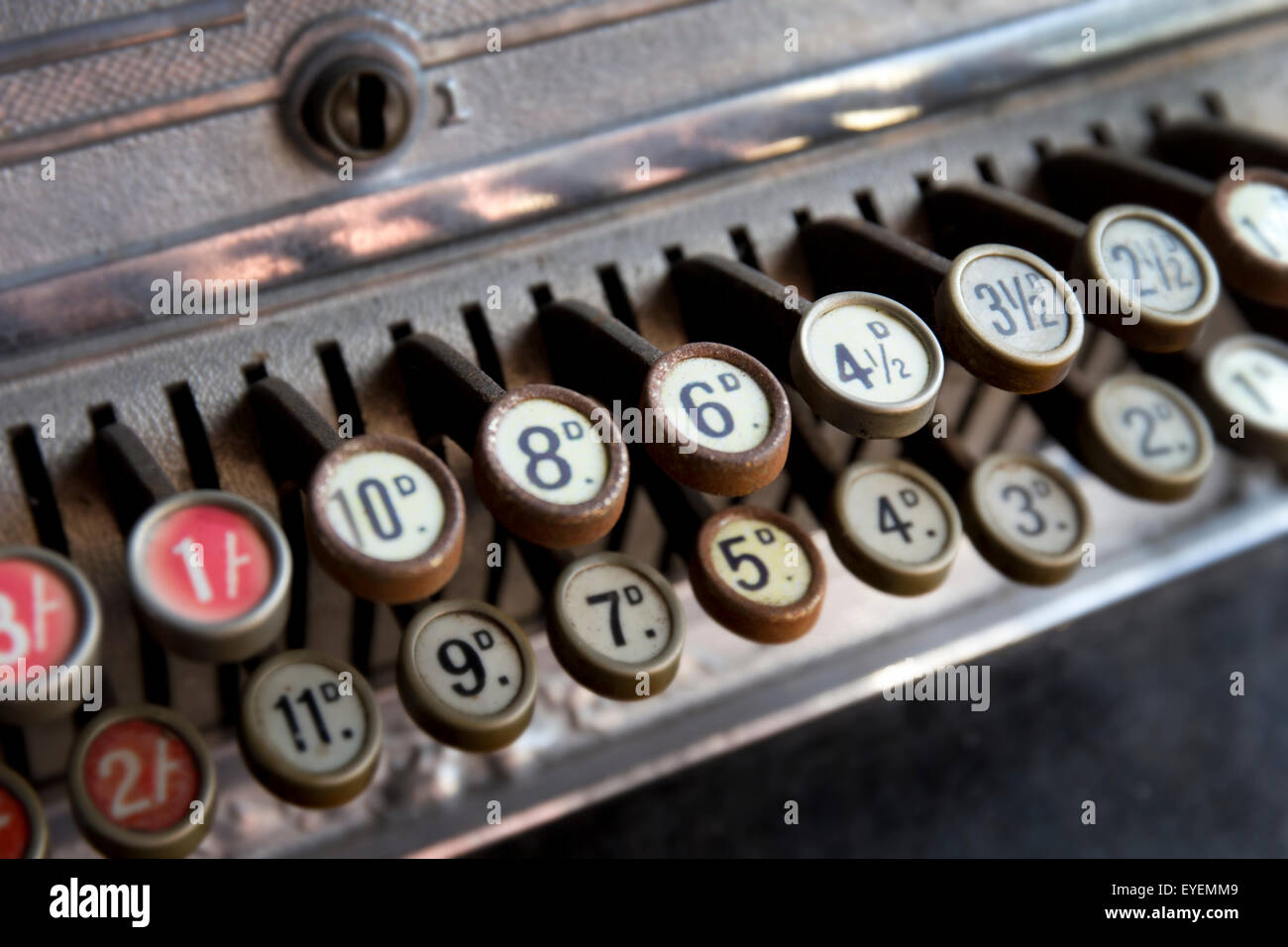 Old Vintage cash till register Stock Photo - Alamy