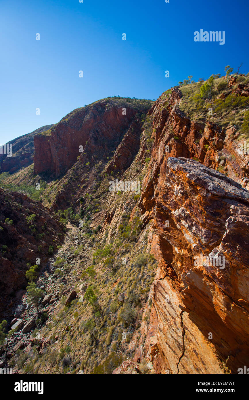 The view from the Serpentine Gorge Lookout on a clear winter's day near ...
