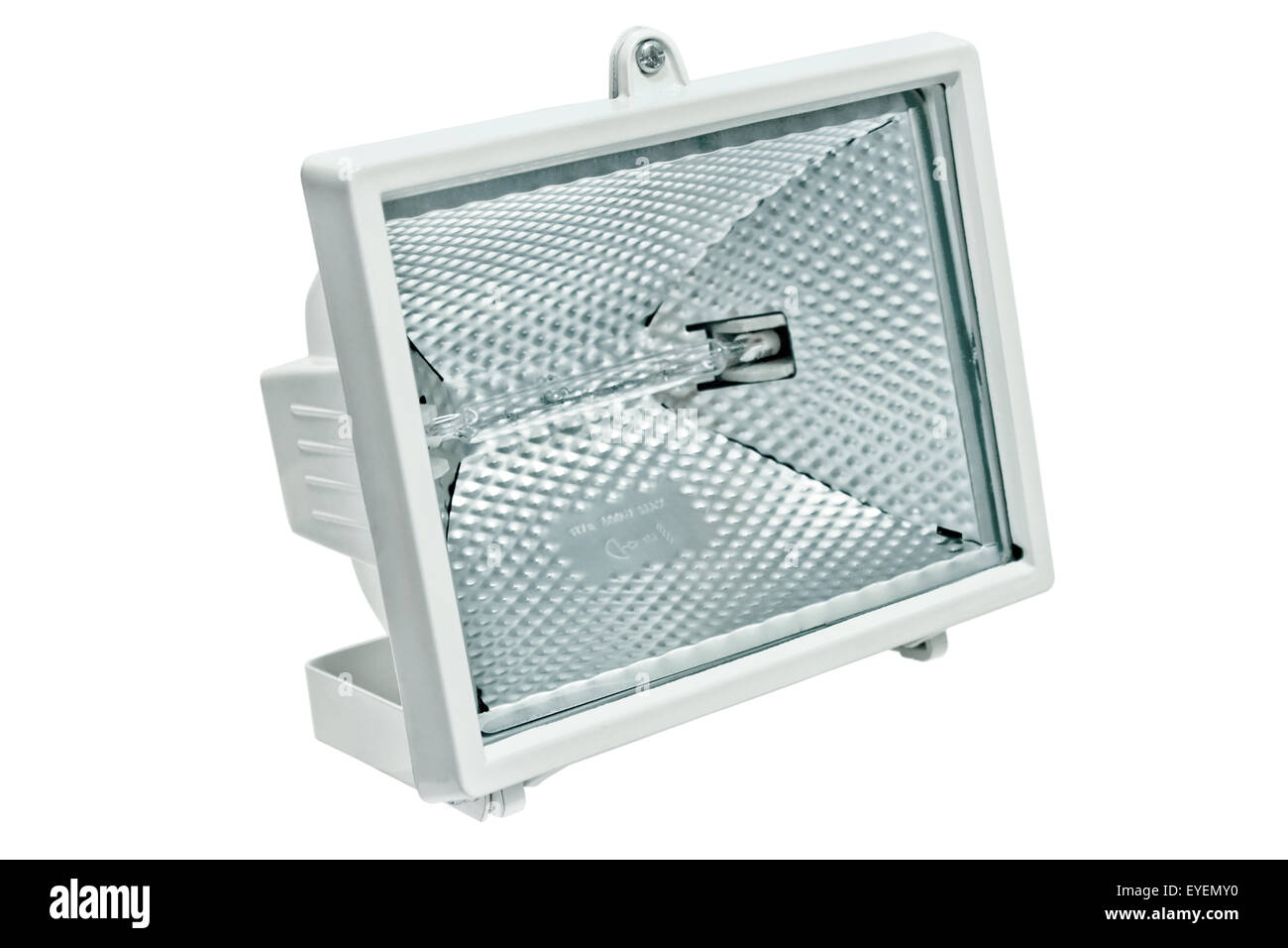 Halogen lamp square isolated on white background Stock Photo - Alamy