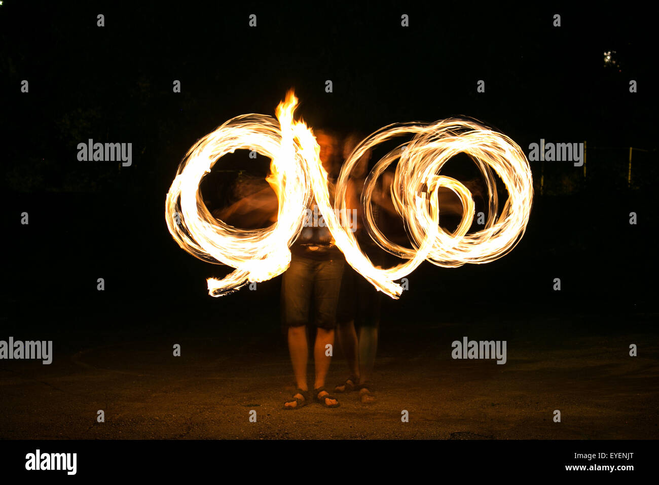 Fire-show man in action Stock Photo - Alamy