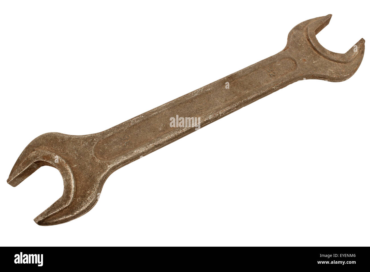 Large iron wrench isolated on white background Stock Photo - Alamy