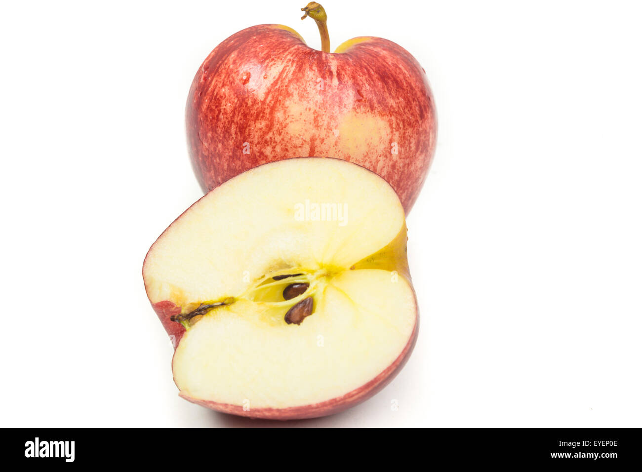 Half of red apple. collection. Close up apple isolated on white Stock ...