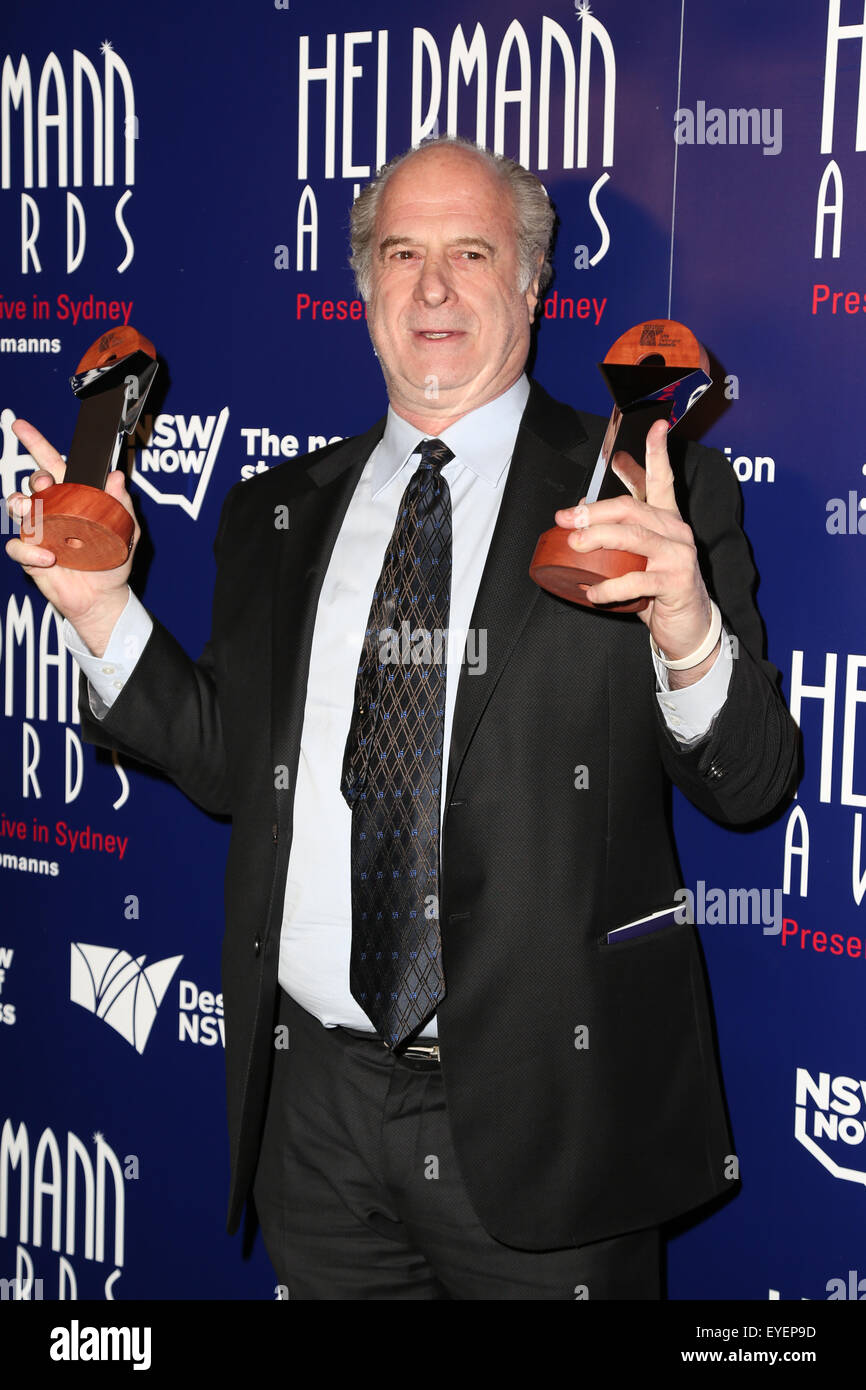 Sydney, Australia. 27 July 2015. Michael Gudinski poses with the award ...