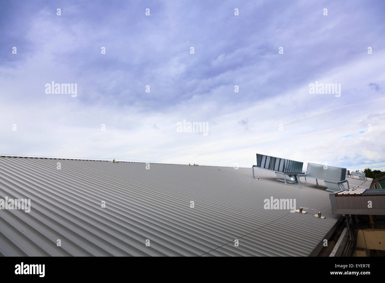 Air handling units on industrial building roof Stock Photo - Alamy