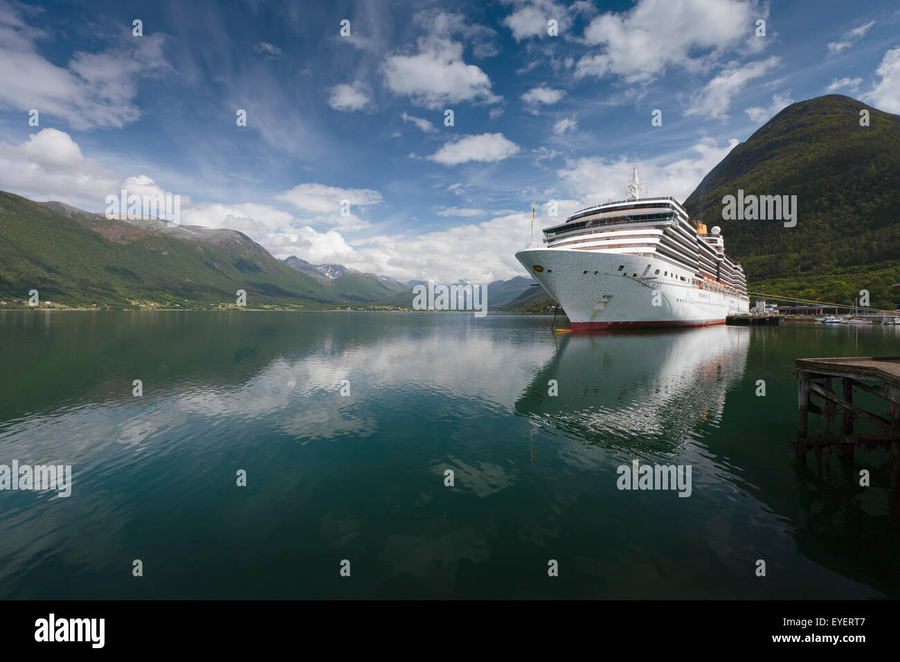 Cruise ship moored; Andalsnes, Rauma, Norway Stock Photo - Alamy