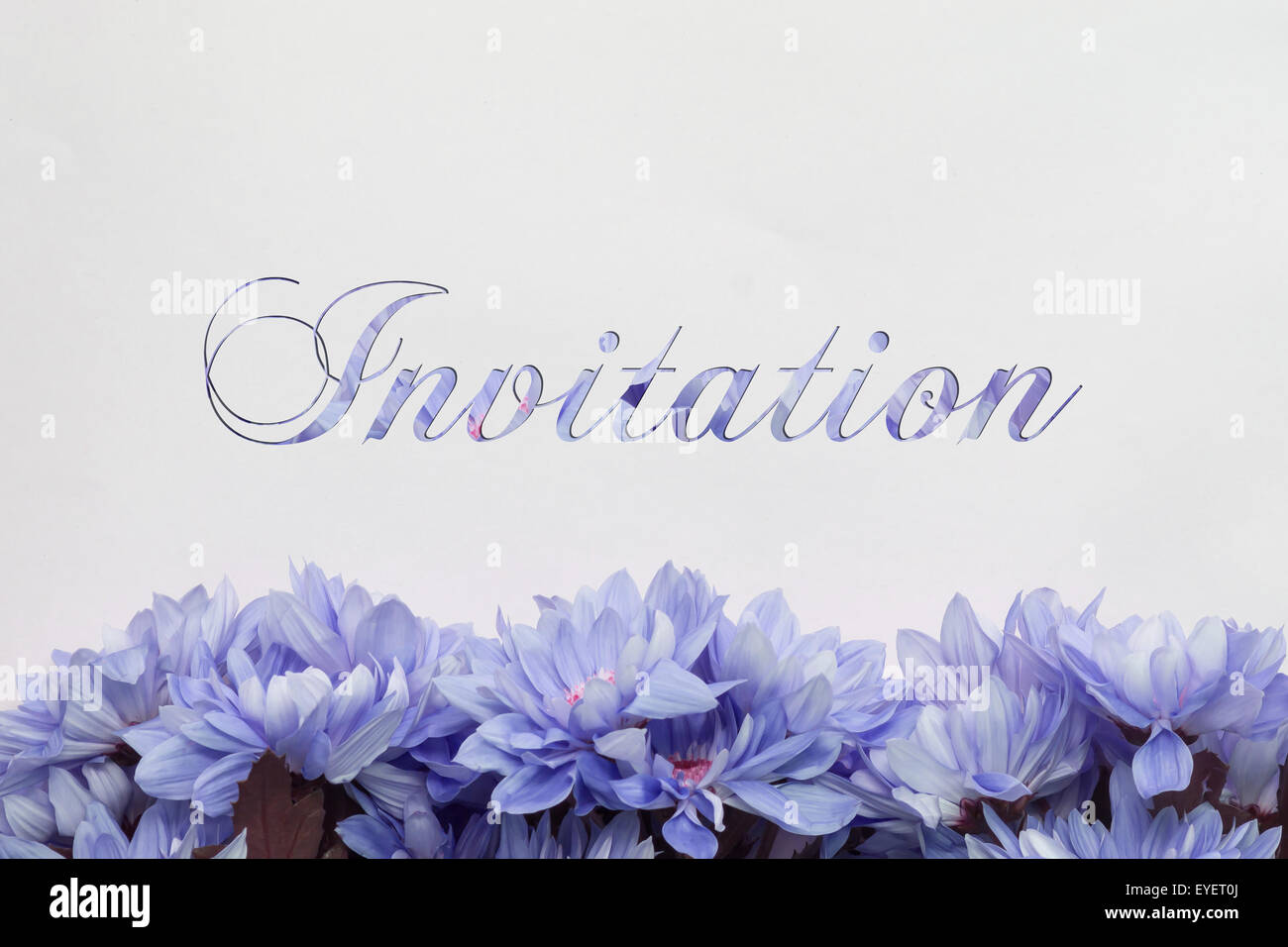handwritten invitation with flower decoration Stock Photo - Alamy