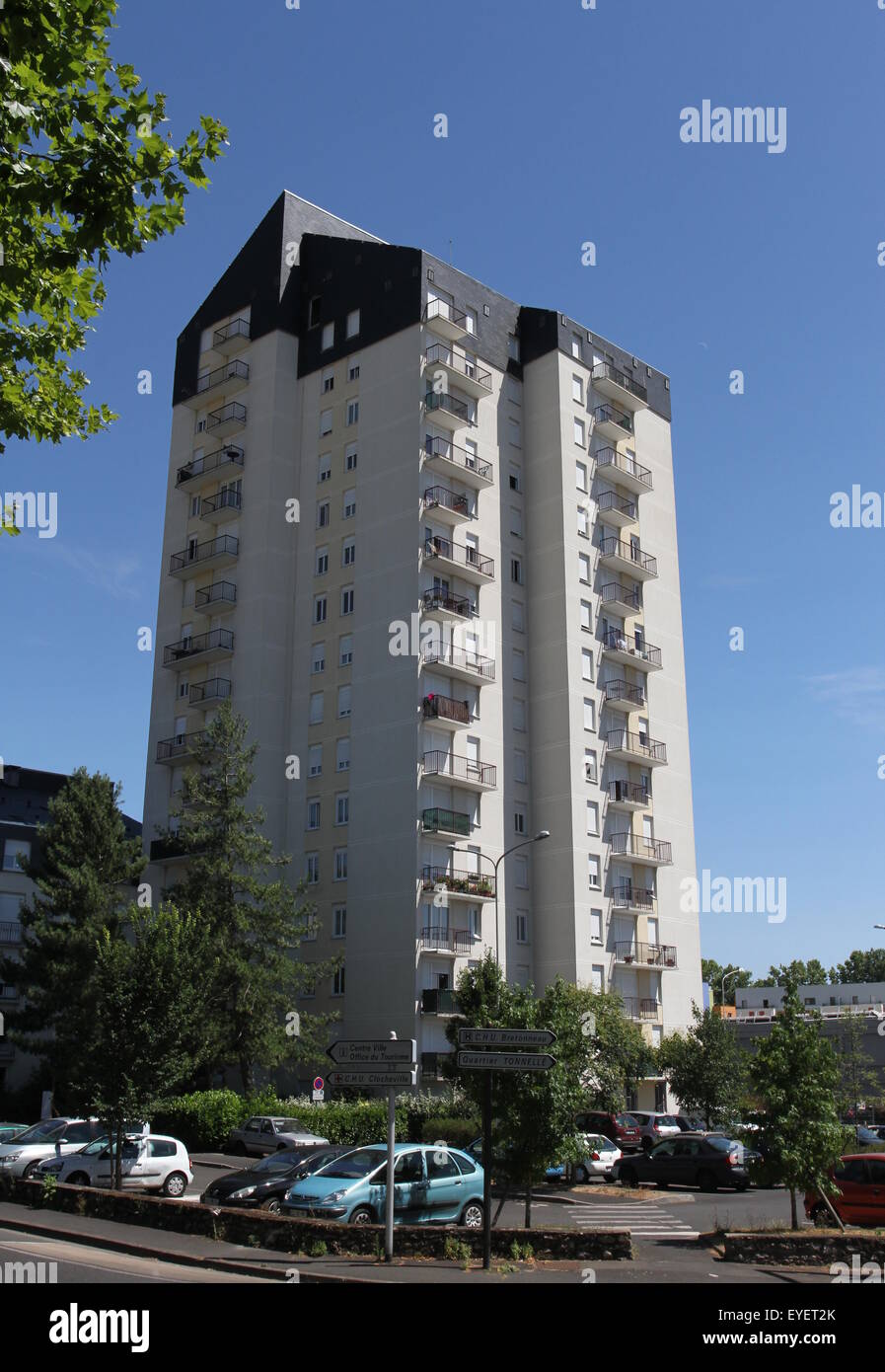 Exterior of apartment block Tours France July 2015 Stock Photo - Alamy