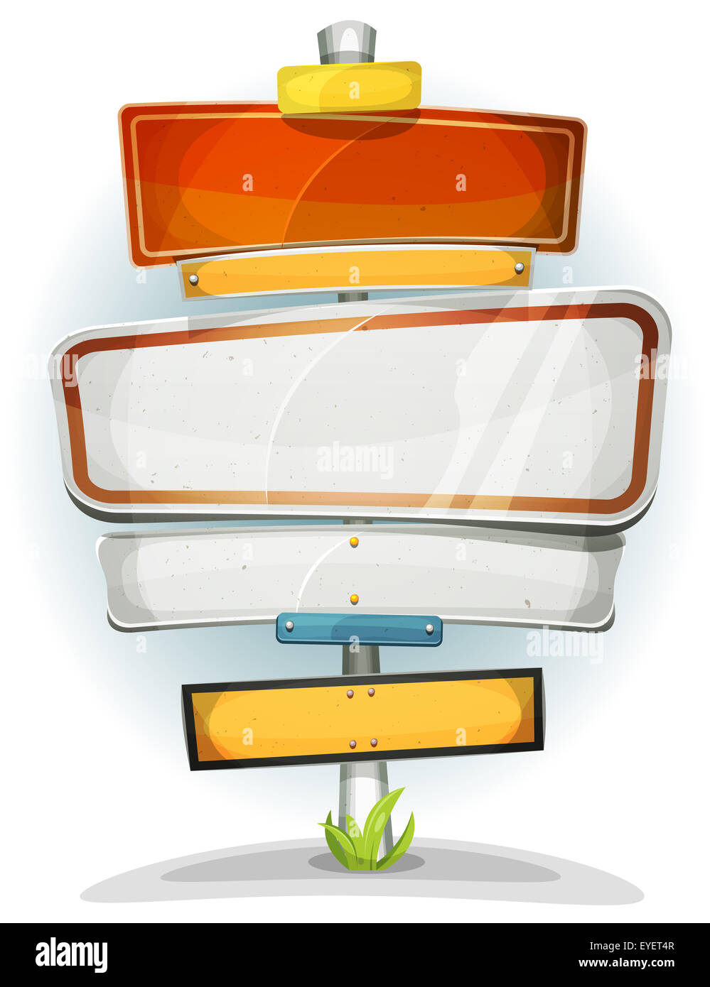 Illustration of a cartoon comic urban signpost with blank space for ...