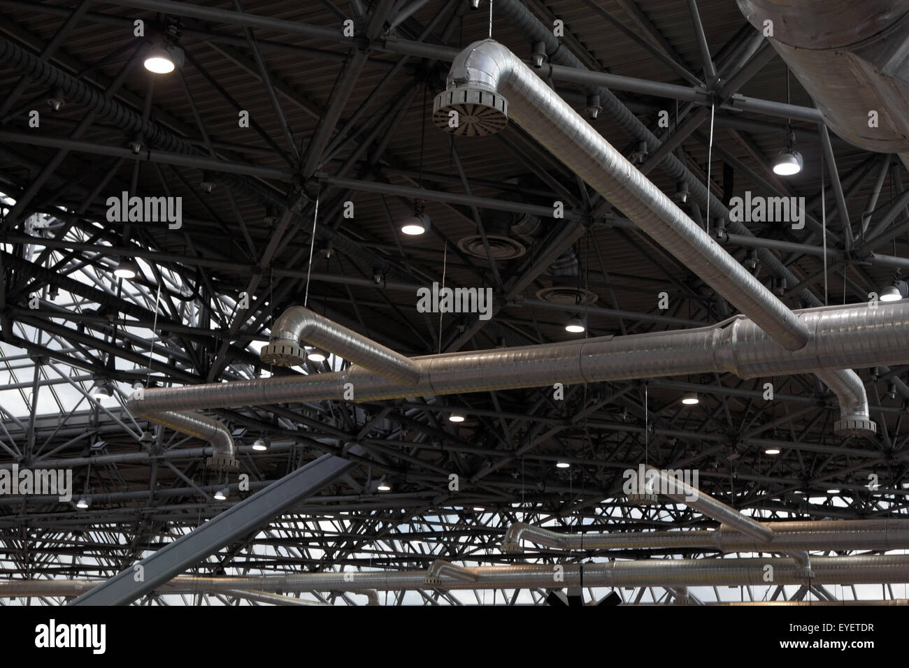 System of ventilation pipes inside of a modern building Stock Photo - Alamy