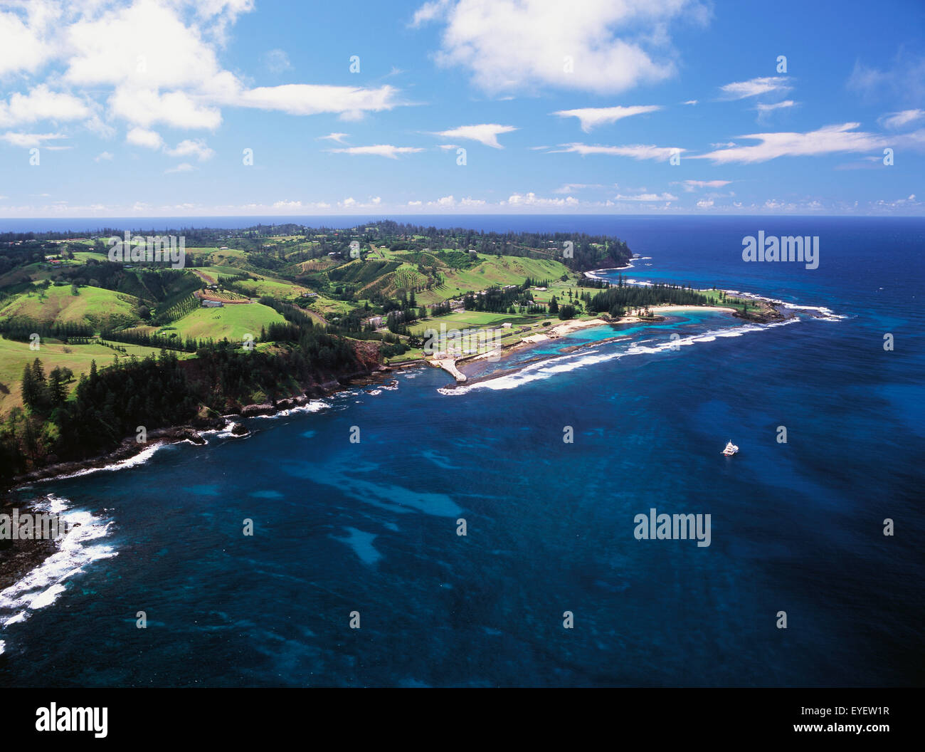 Aerial view of Norfolk Island's historic precinct; Norfolk Island Stock ...