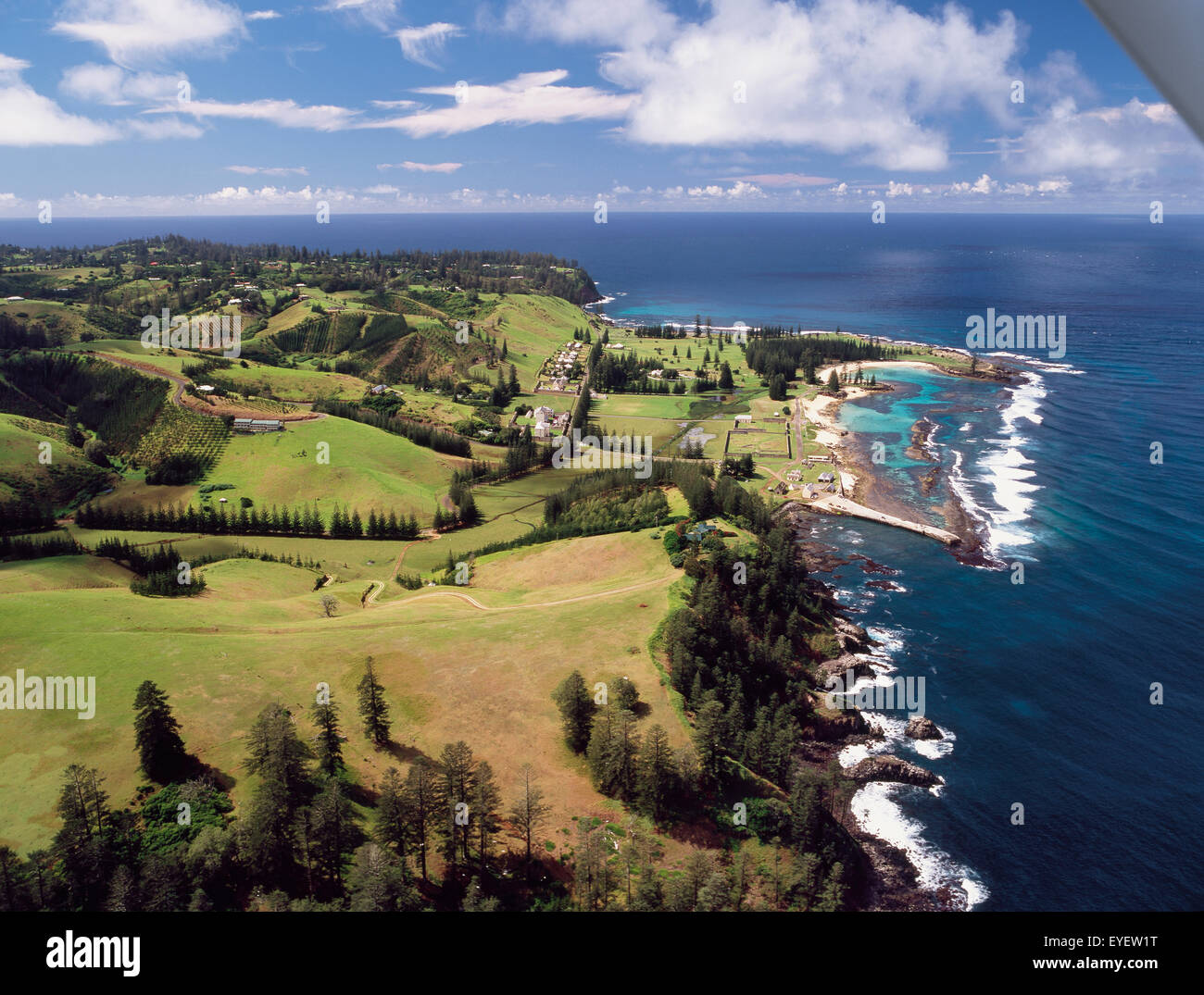 Aerial view of Norfolk Island's historic precinct; Norfolk Island Stock ...