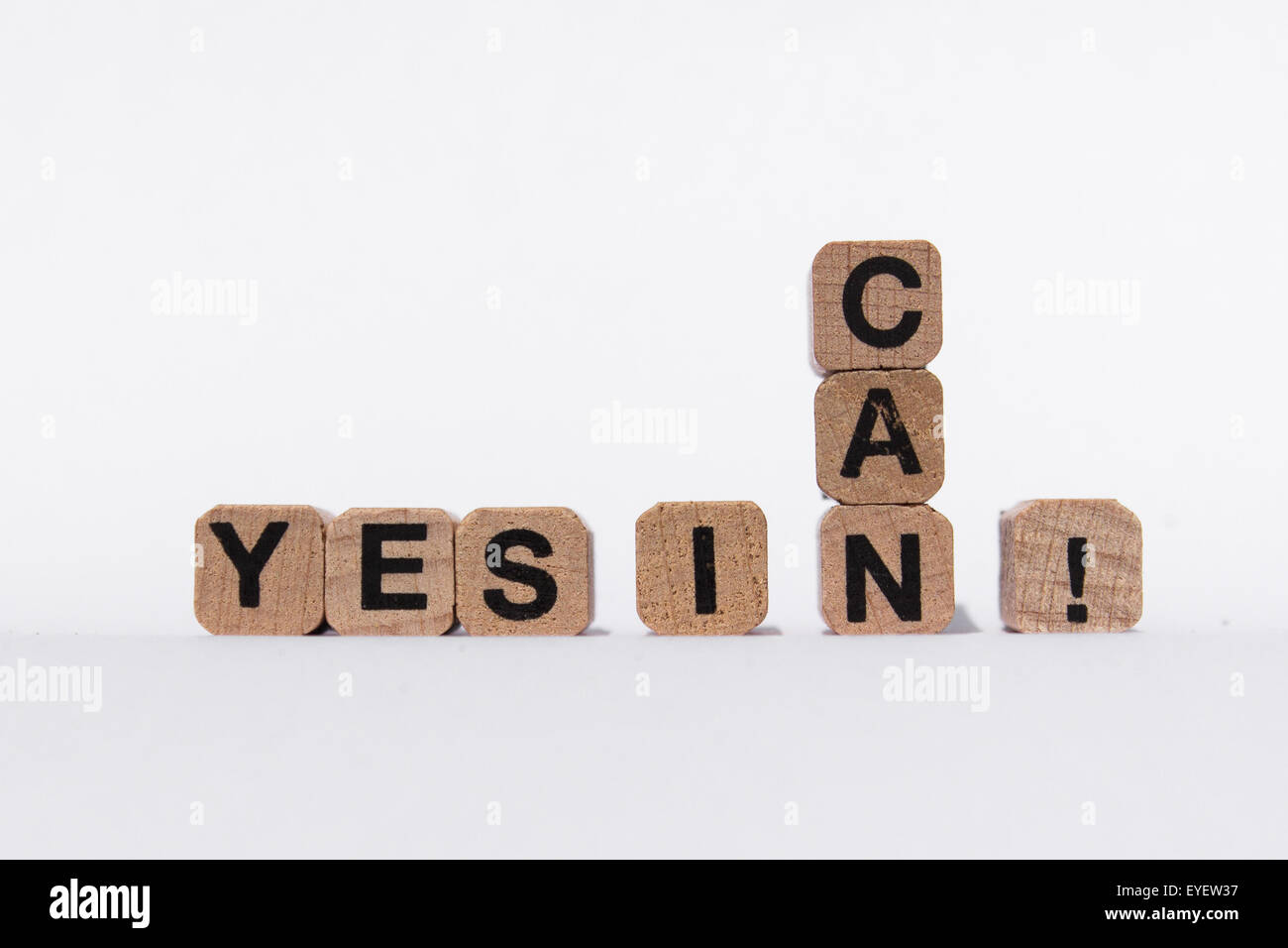 yes i can - motivation text on white background Stock Photo - Alamy