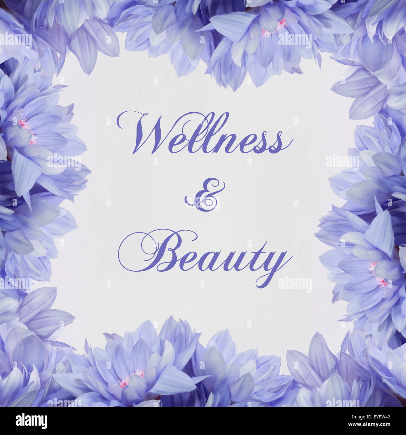 Wellness and beauty - text and flower decoration Stock Photo - Alamy