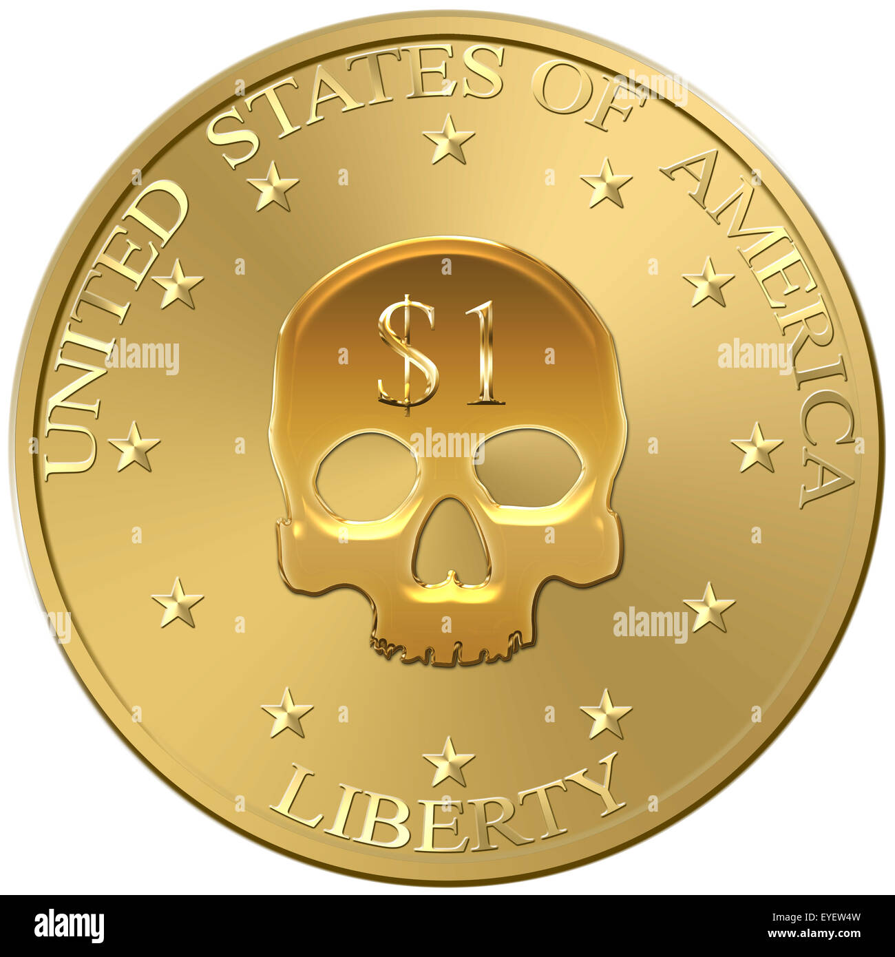 Us dollar with skull hi-res stock photography and images - Alamy