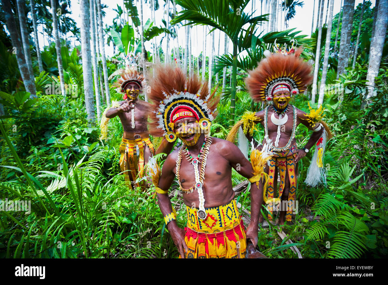 Mekeo tribesmen from the Central province prepare for traditional ...