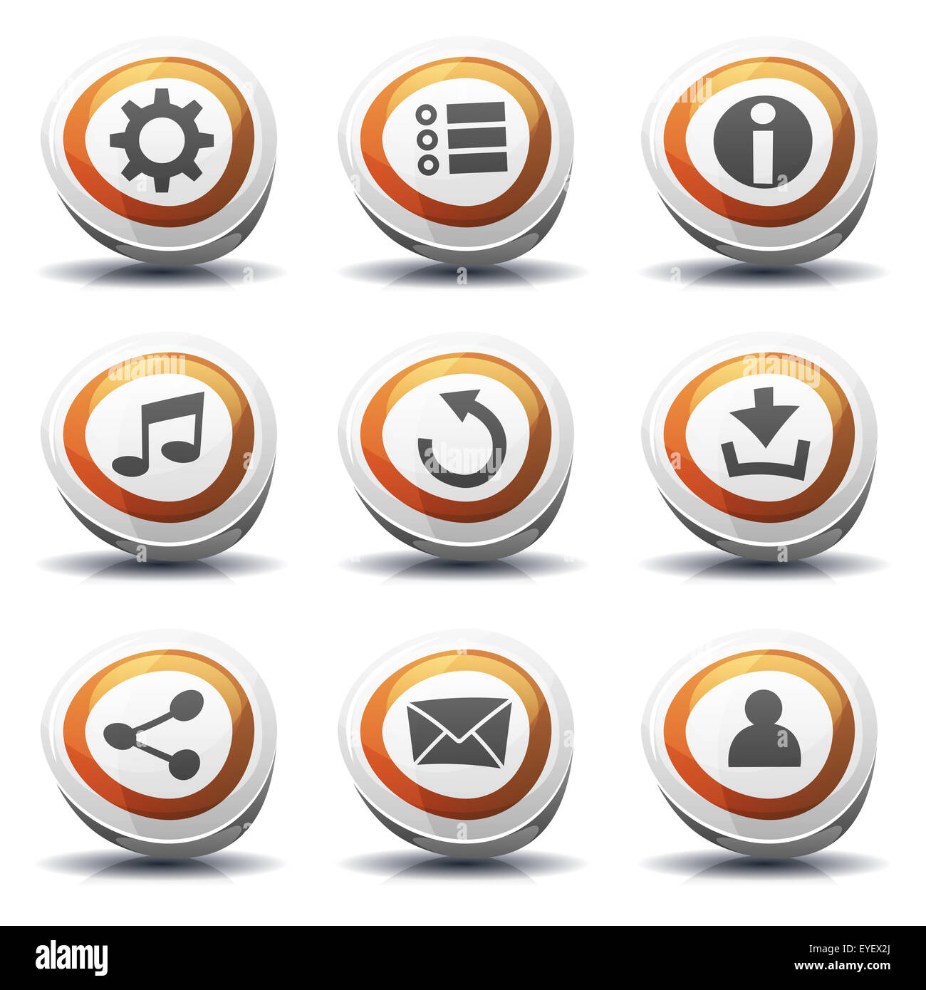 Illustration of a set of cartoon comic road signs ui game icons and ...