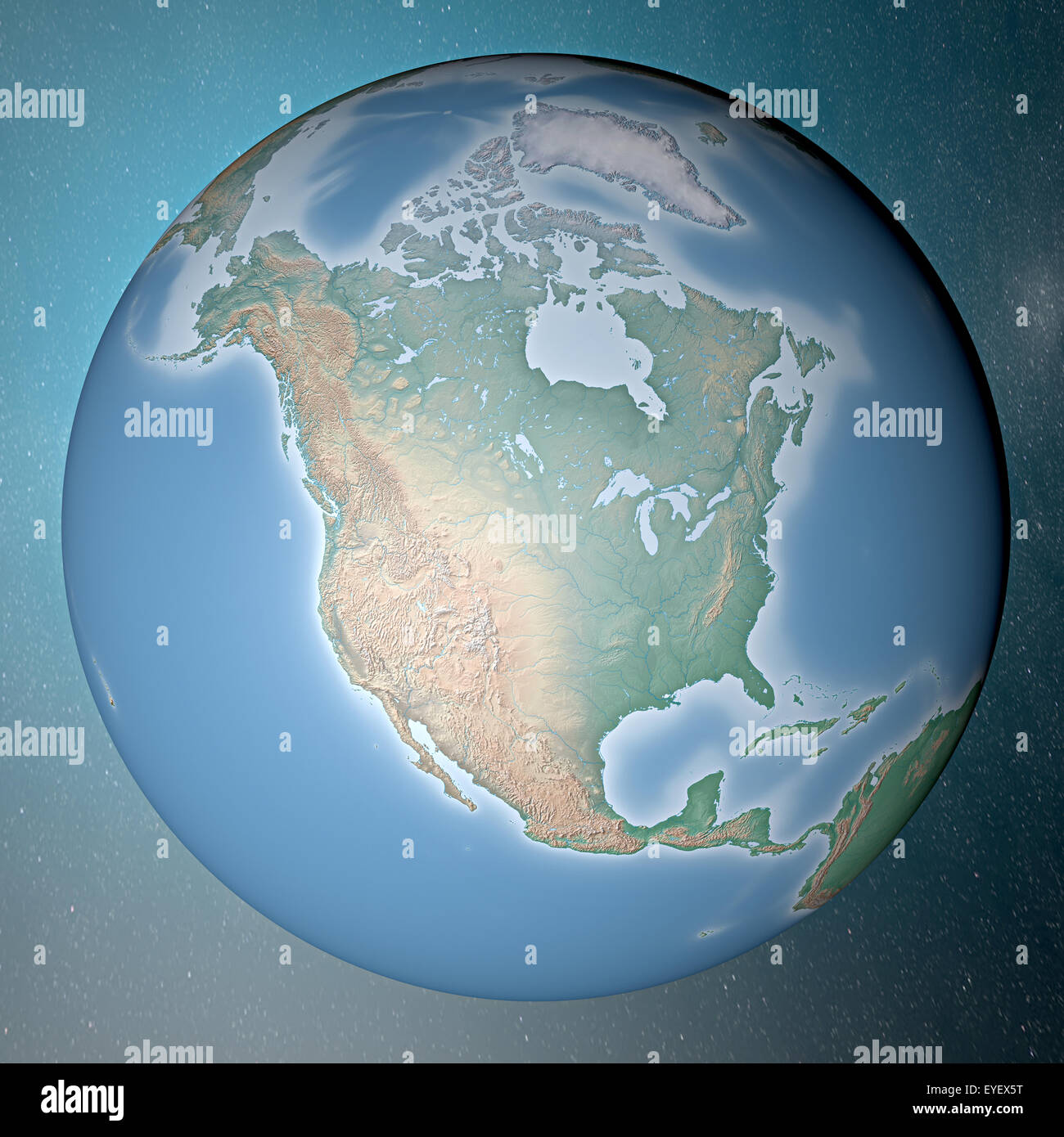 Earth standing on clean space. North America Stock Photo - Alamy
