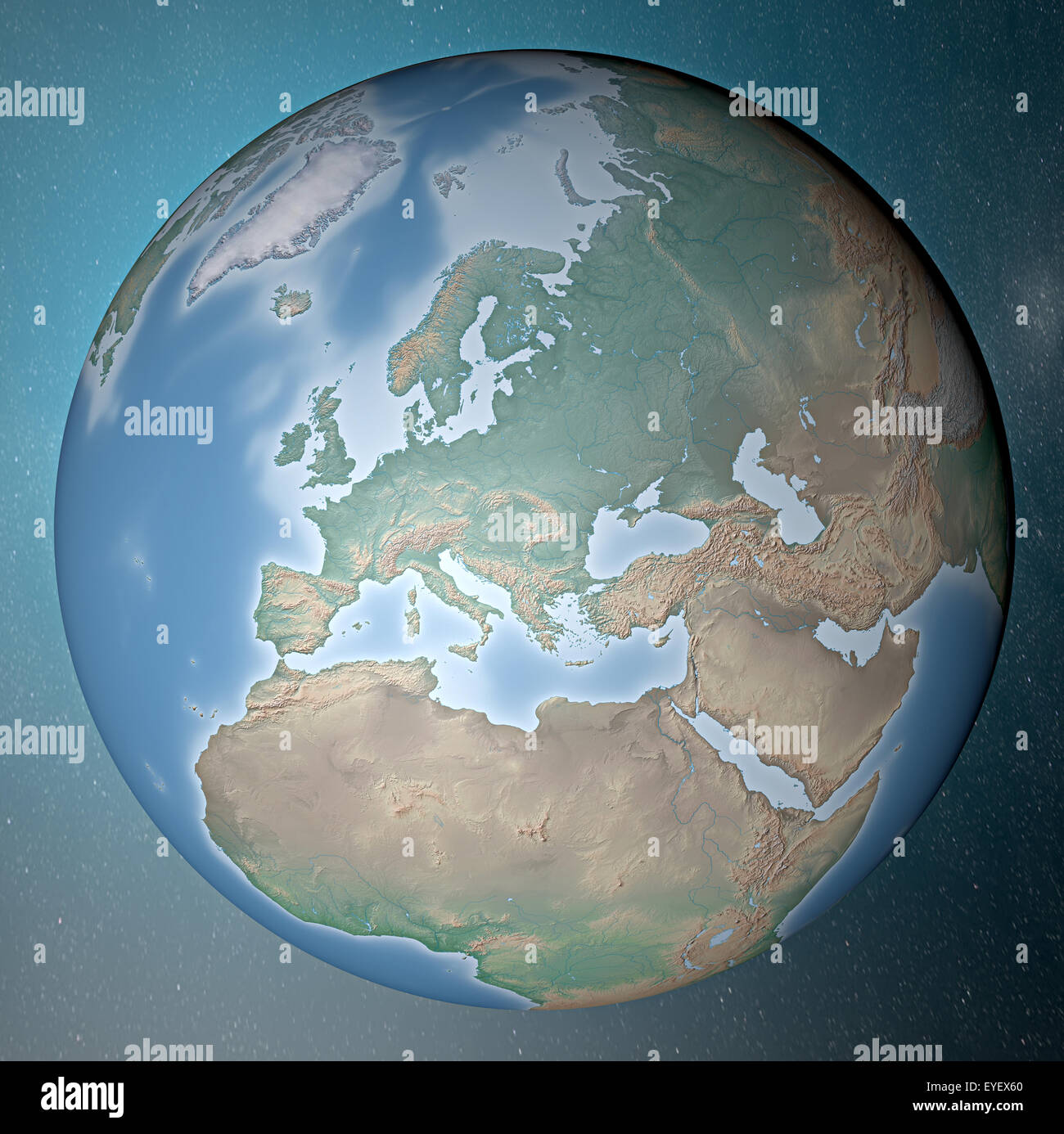 Earth standing on clean space. Europe Stock Photo - Alamy