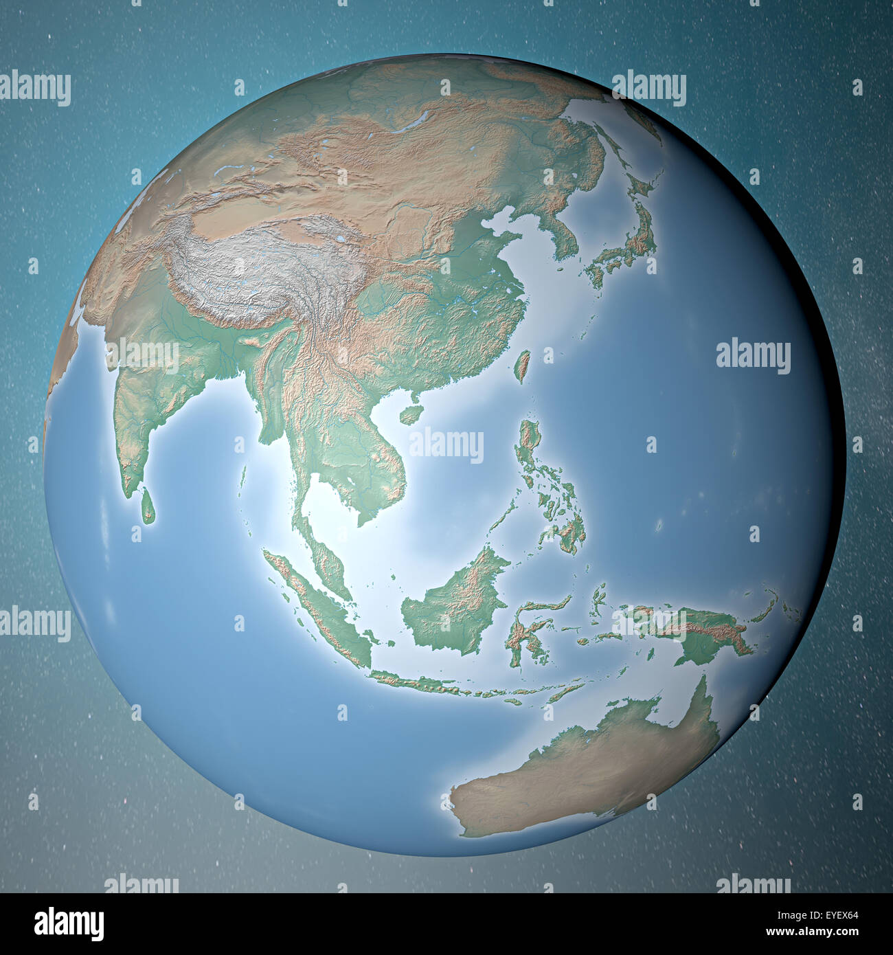 Asia on 3d earth hi-res stock photography and images - Alamy