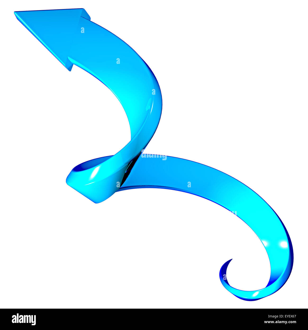 Blue arrow spiral growth Stock Photo - Alamy