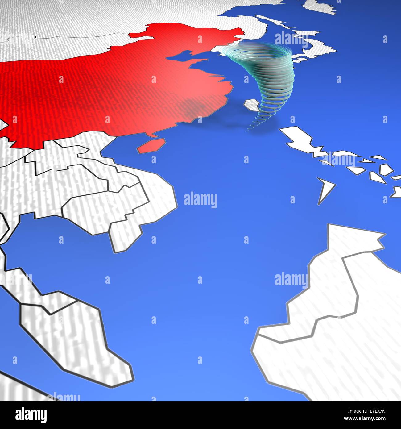 Warning: typhoon in the South China sea, Usagi China map alarm Stock ...