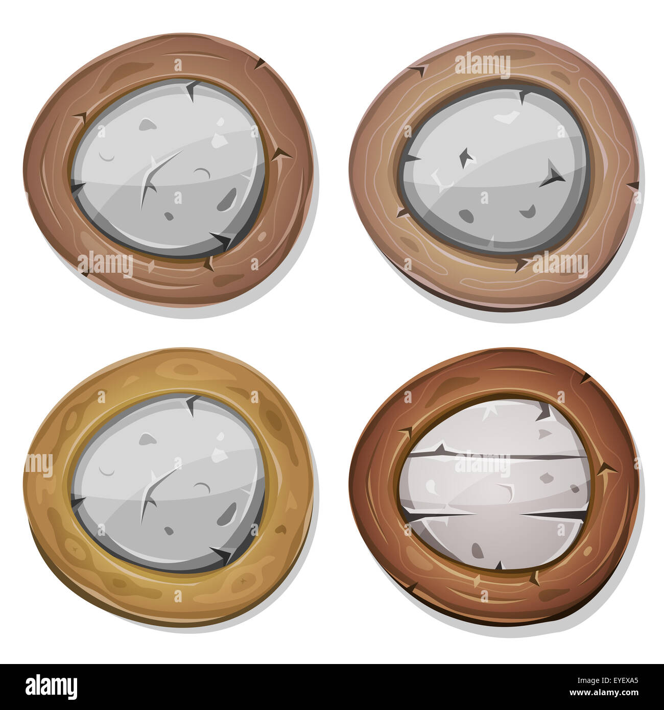 Illustration of a set of cartoon design viking warrior shields, with ...