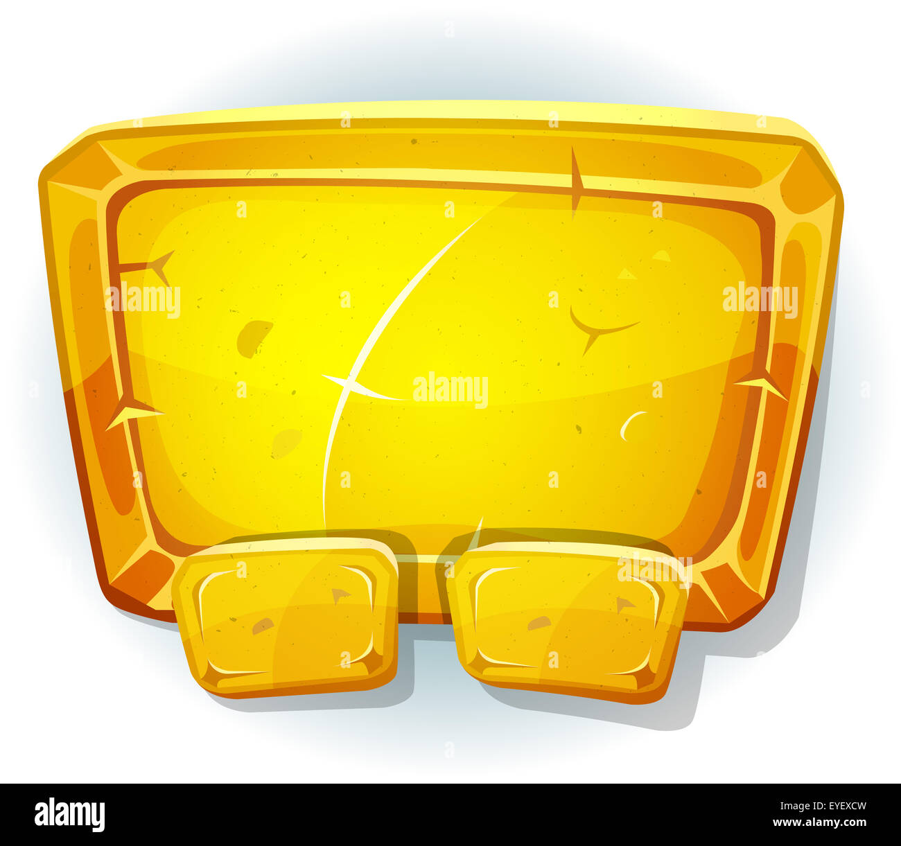 Illustration of a cartoon design golden sign with buttons and interface ...