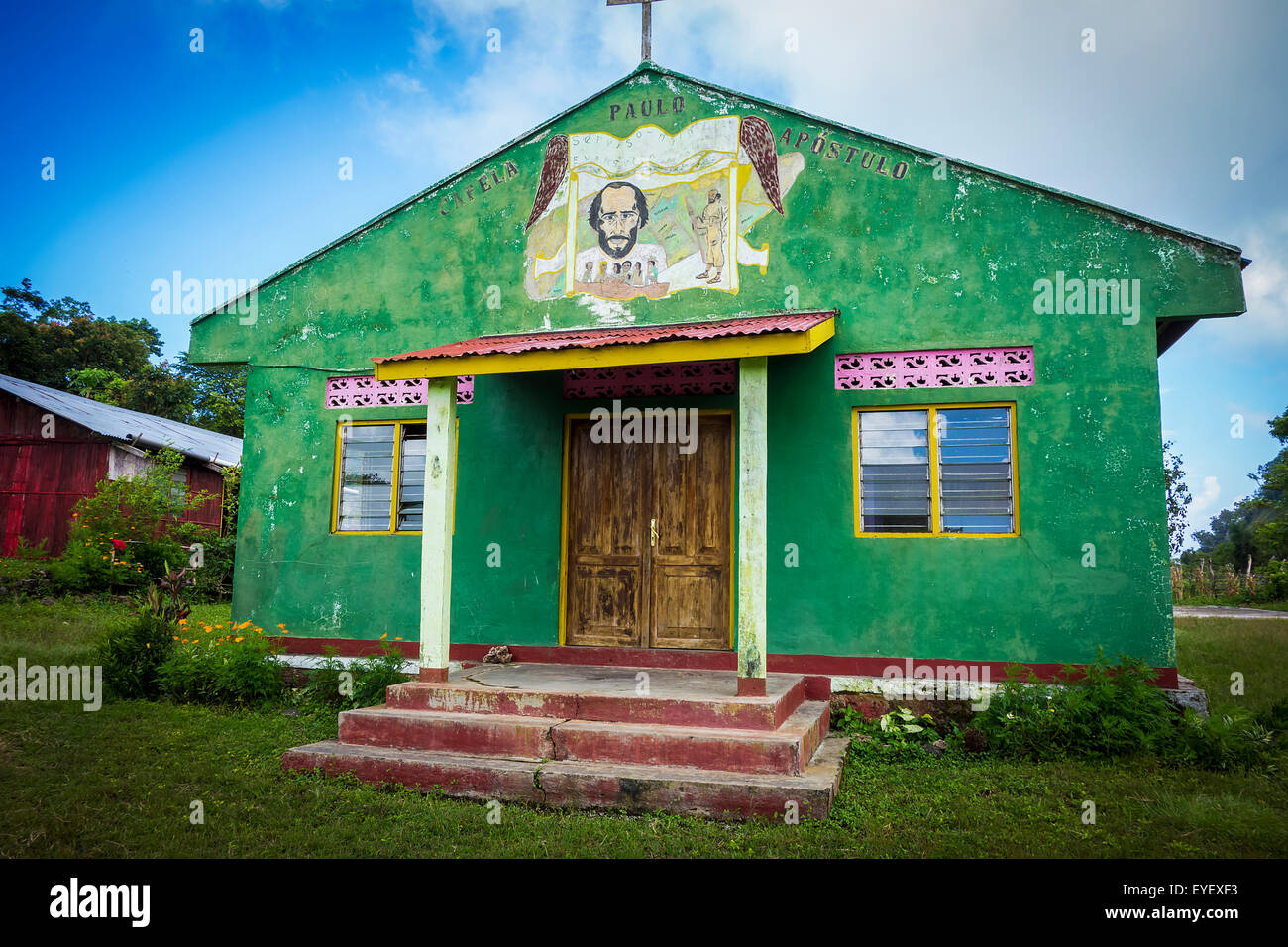 Colourful church building; Atauro Island, Timor-Leste Stock Photo - Alamy