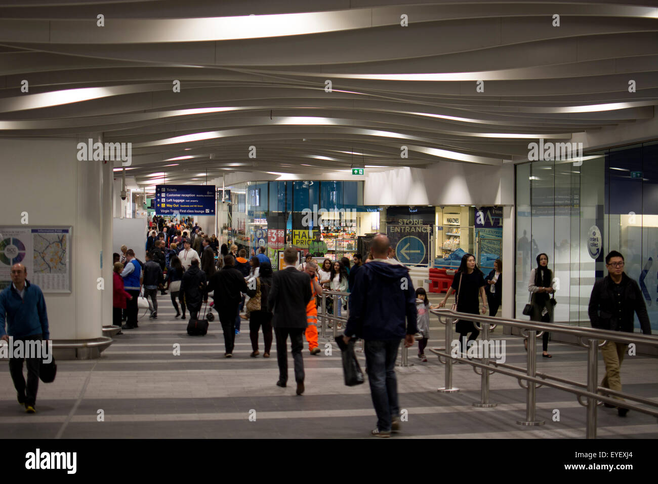 New passenger concourse, Birmingham New Street station, UK Stock Photo ...