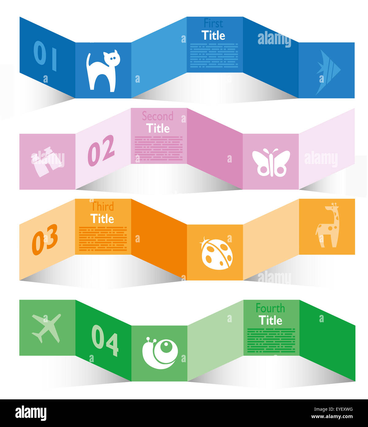 Colorful ribbon with animals and origami paper style Stock Photo - Alamy