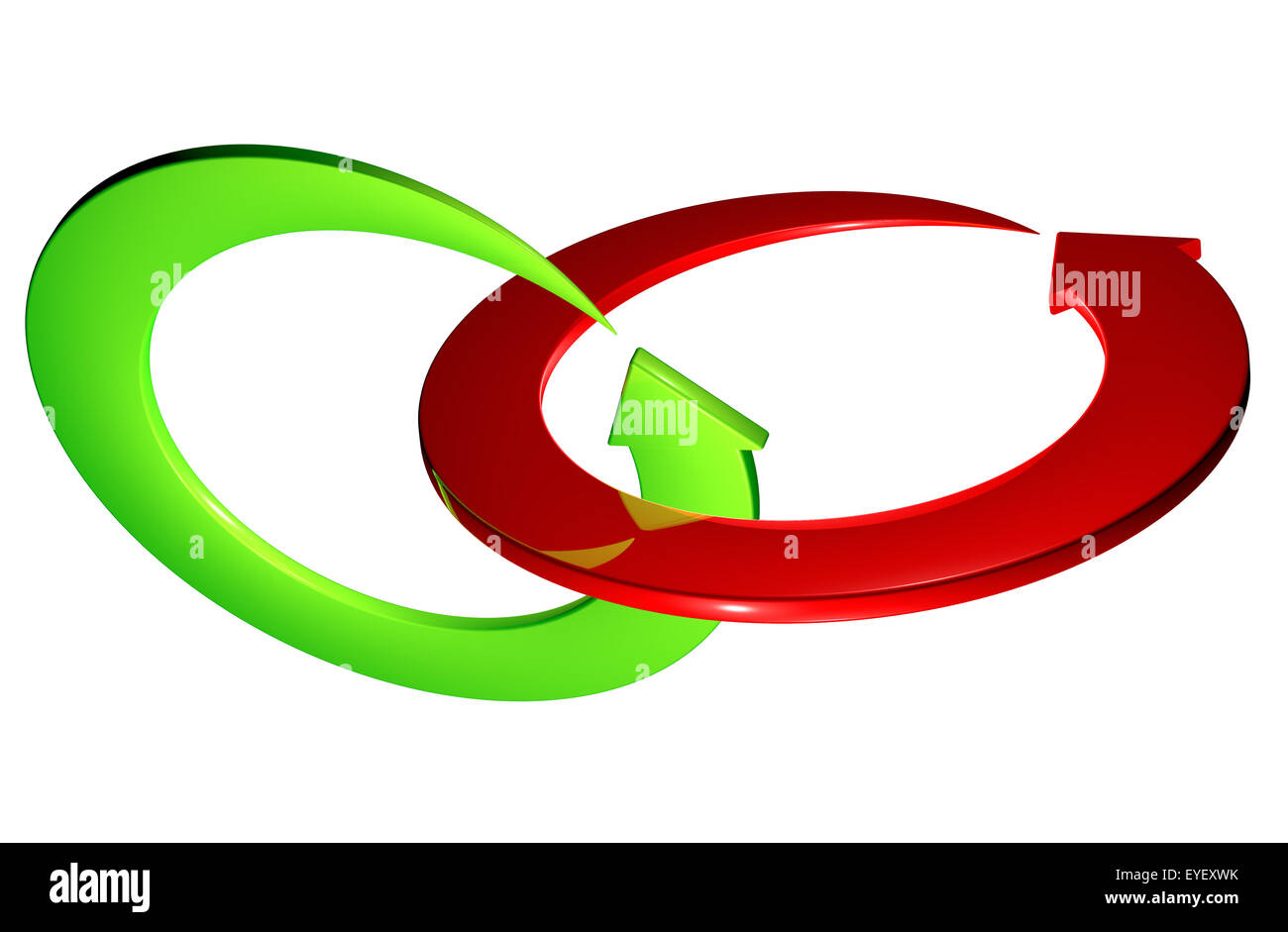 Red and green arrows ring rotating Stock Photo - Alamy