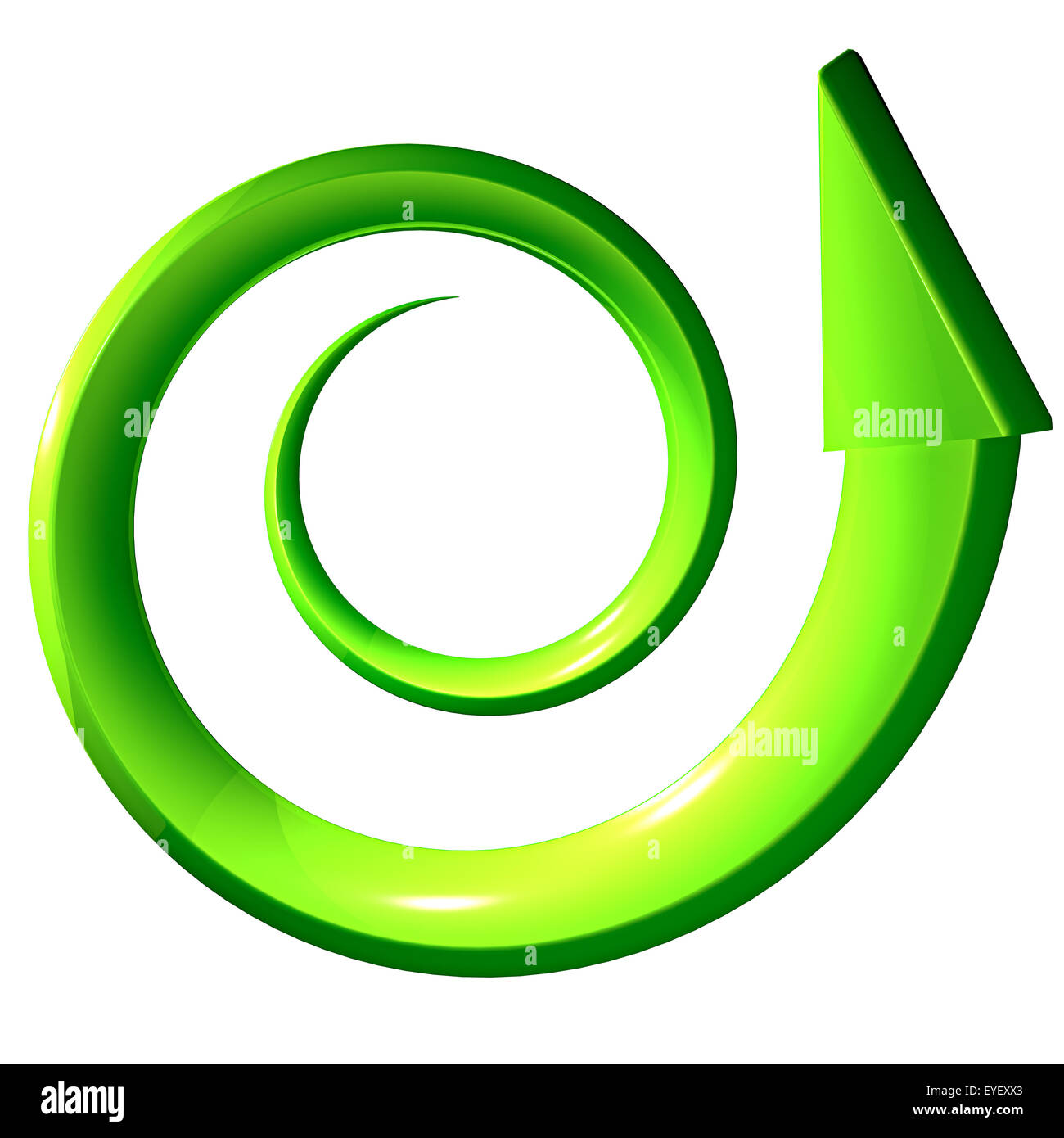 Rotate green arrow on white background Stock Photo - Alamy