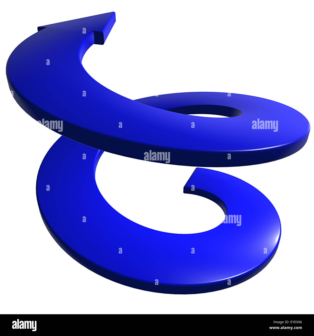 Blue arrow spiral growth Stock Photo - Alamy