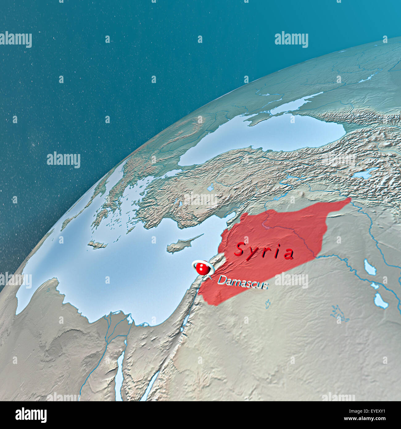 Middle East as seen from space. Syria Stock Photo - Alamy