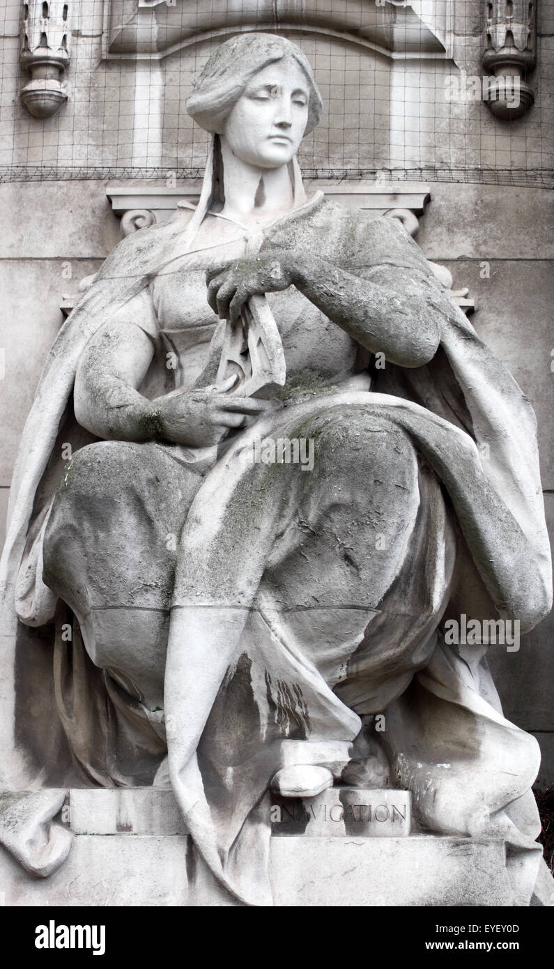 Sculptural figure symbolising Navigation, by Sir Thomas Brock ...