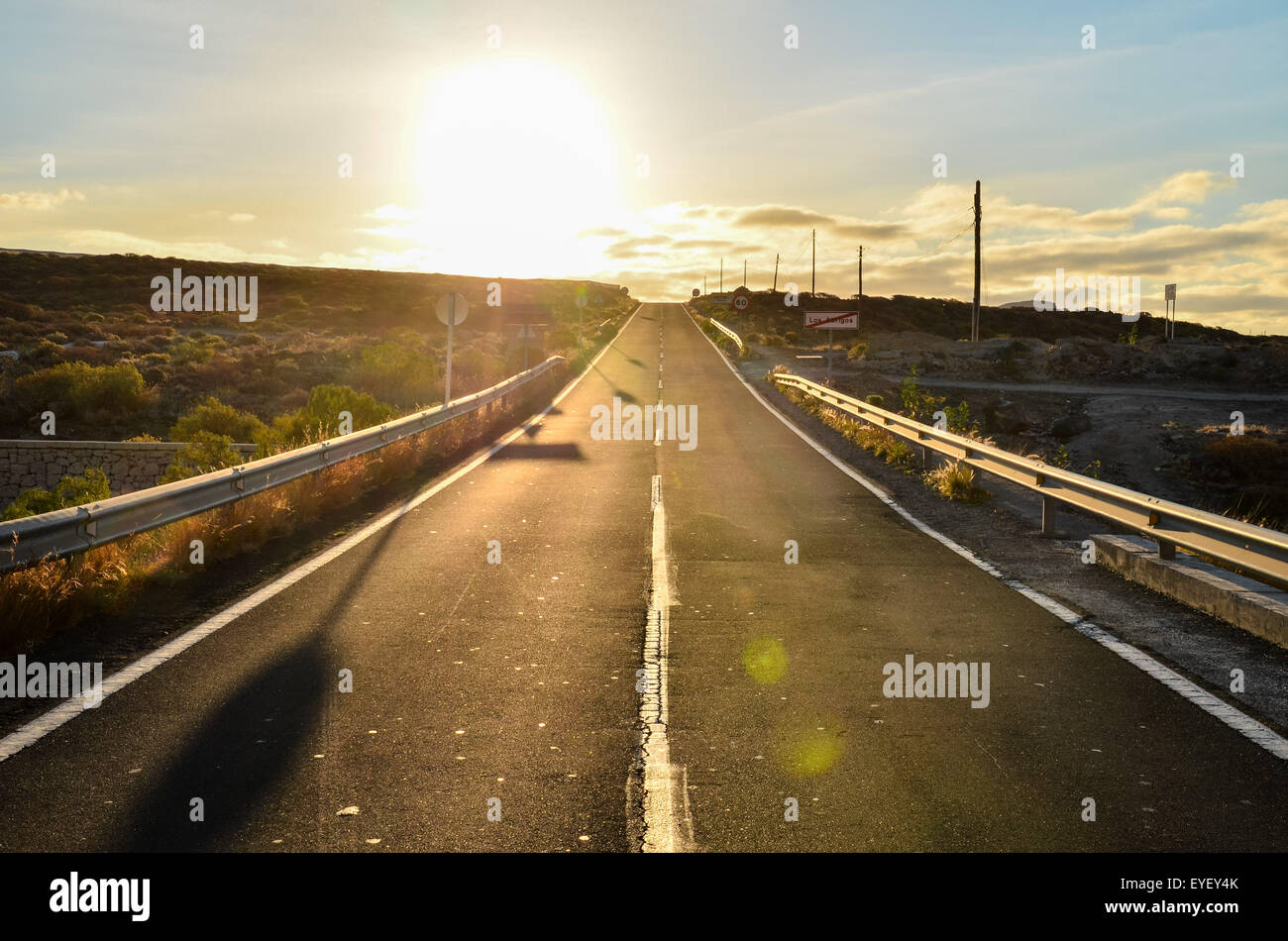 Long Lonely Road Stock Photo - Alamy