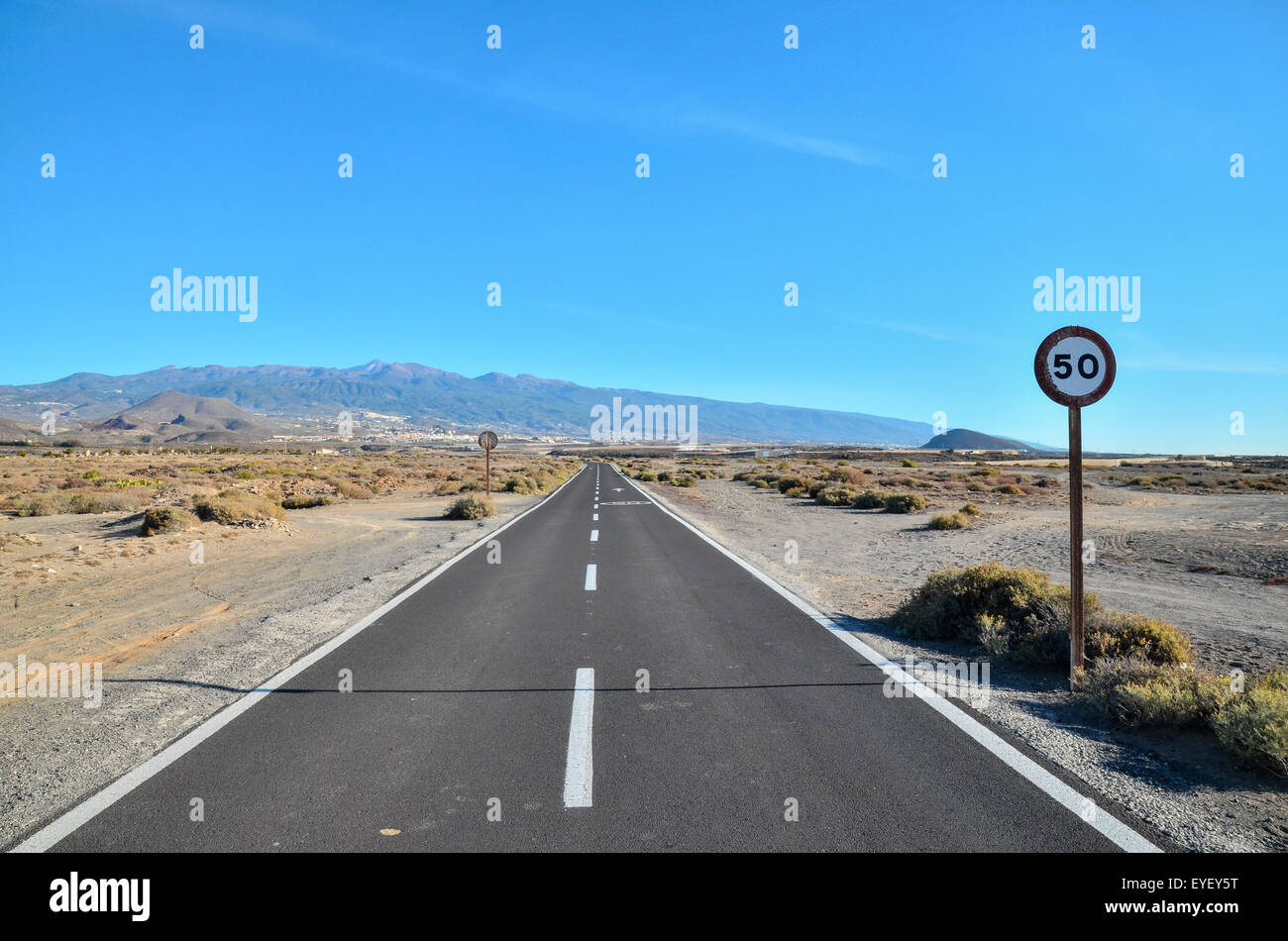 Long Lonely Road Stock Photo - Alamy