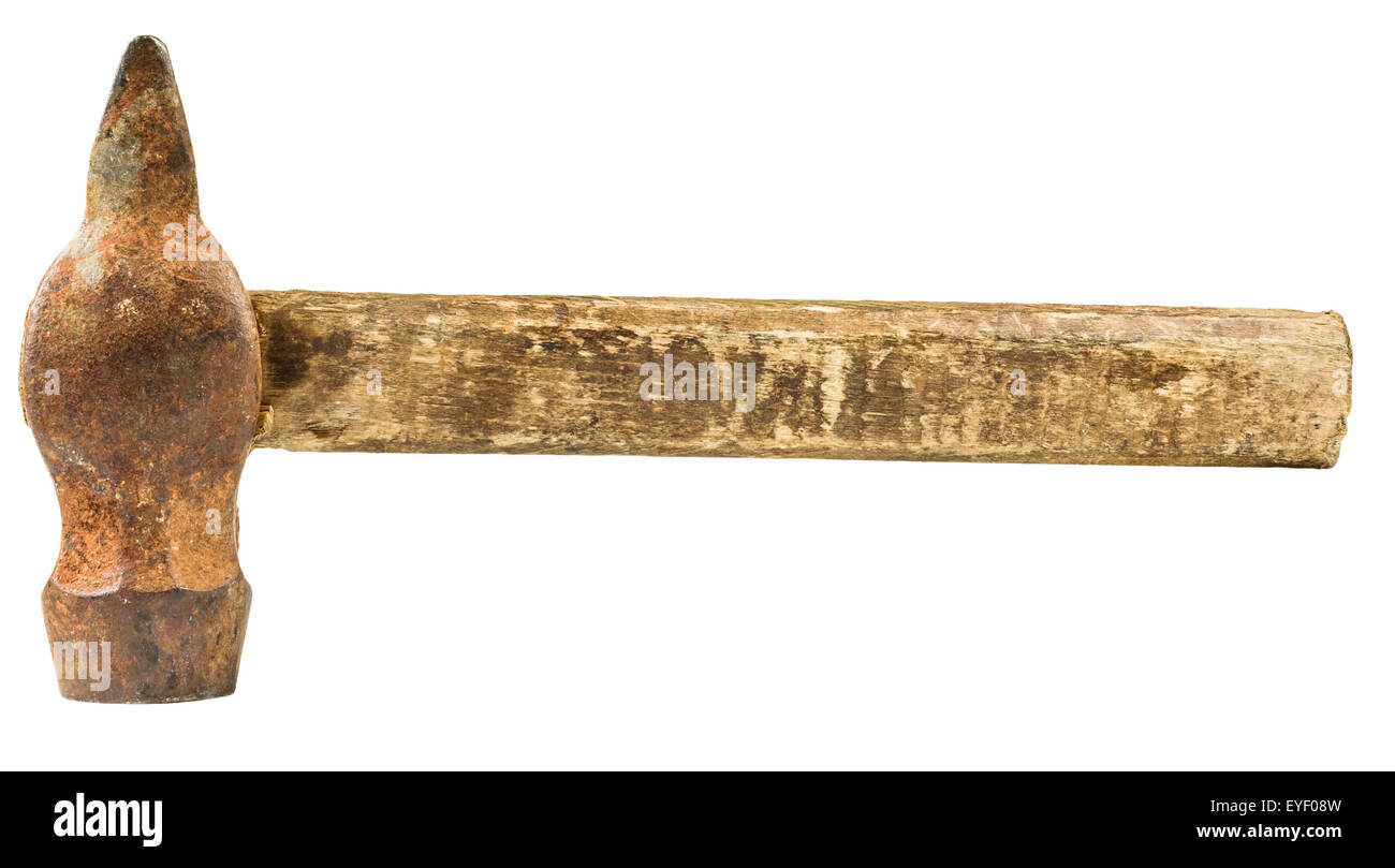 the Old hammer isolated on white background Stock Photo - Alamy