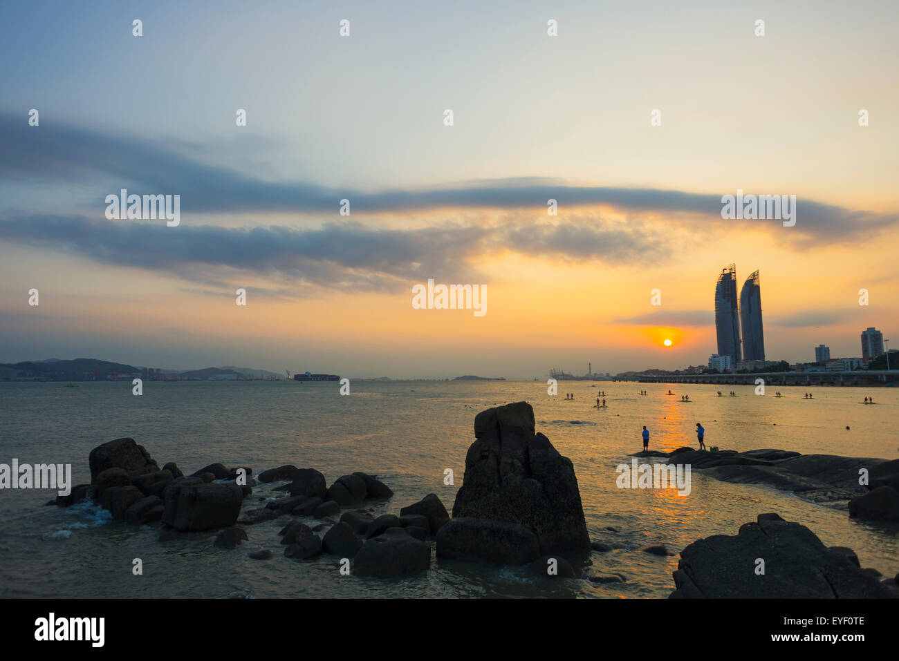 Xiamen's seaside, a tourist attraction; Xiamen, Fujian, China Stock ...