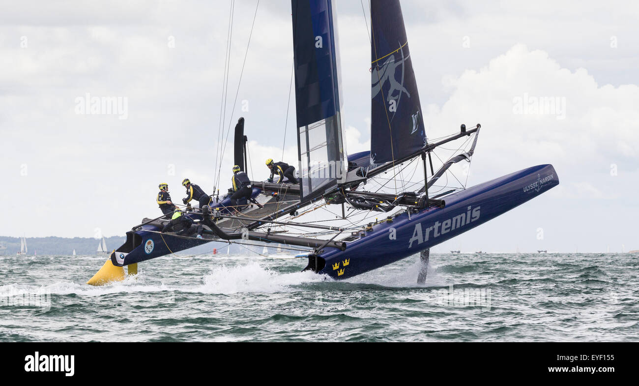 The Swedish Artemis Racing Team in action off Portsmouth on the first ...