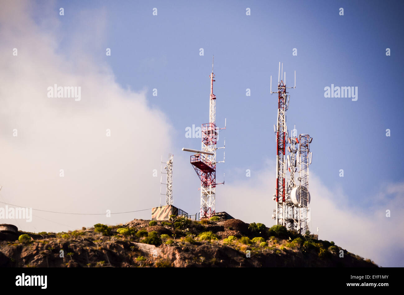 White and Red Antennas Stock Photo - Alamy