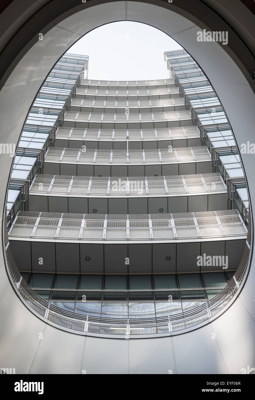 Skyscraper viewed through a window; Milan, Lombardy, Italy Stock Photo ...