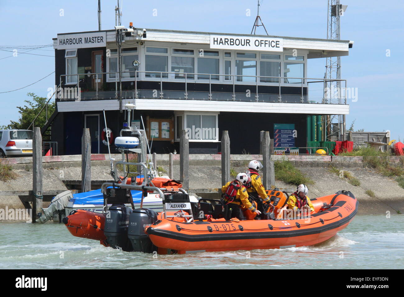 RNLI inshore relief lifeboat Alexander on exercise at Rye Harbour East ...