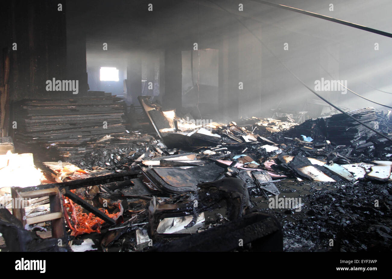 Cairo, Egypt. 28th July, 2015. Damage is seen after a fire broke out at ...