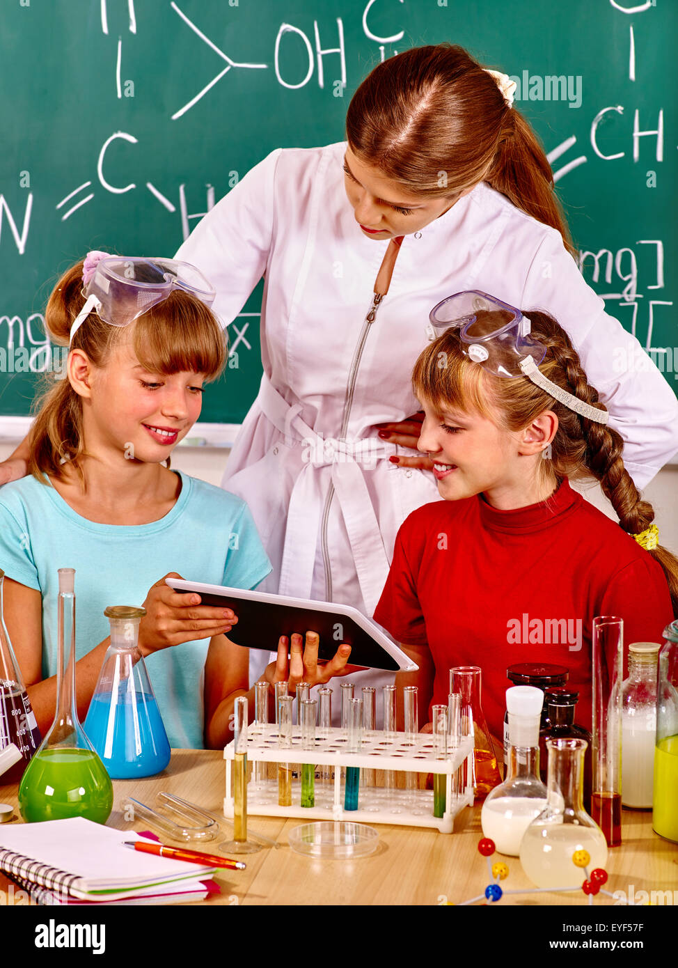 Child in chemistry class Stock Photo - Alamy