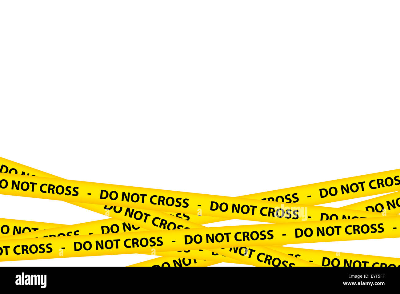 Yellow caution tape strips with text of do not cross, isolated on white ...
