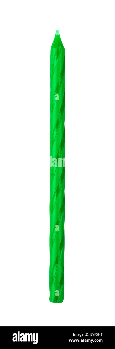 twisted candle green isolated on white background Stock Photo - Alamy