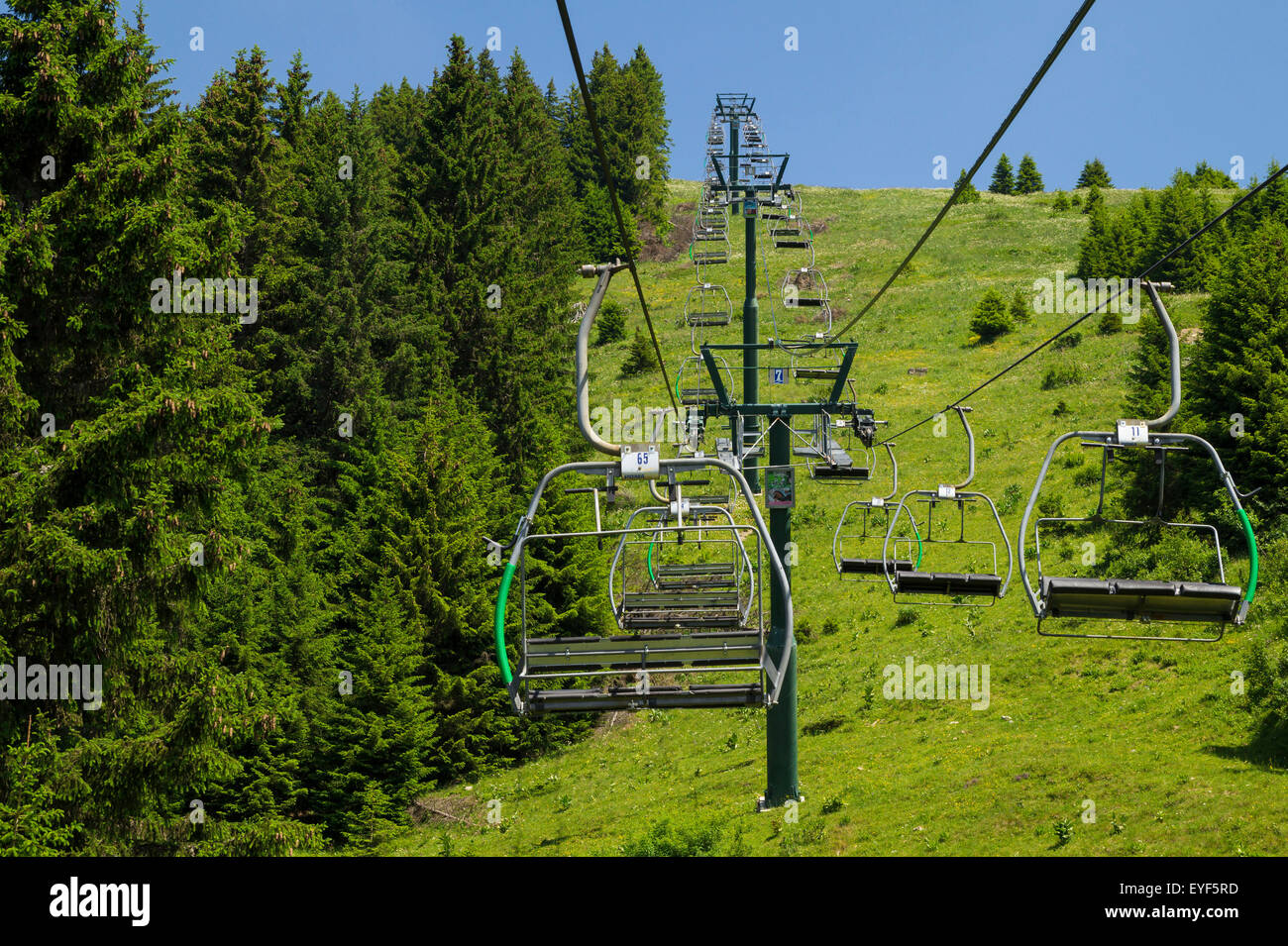 Summer adventure in the Alps Mountains.Cable car transportation Stock ...